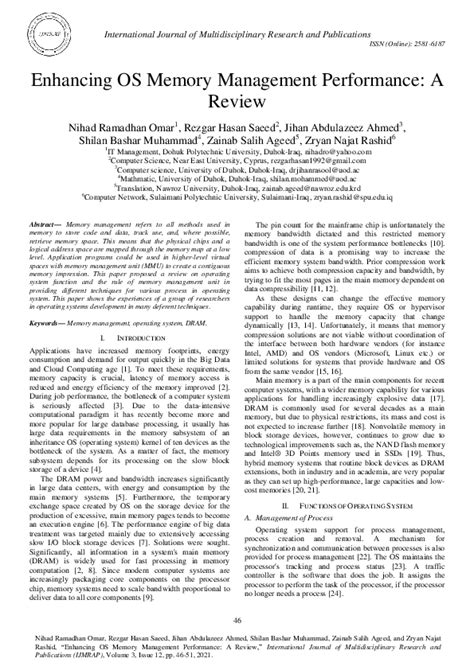Pdf Enhancing Os Memory Management Performance A Review