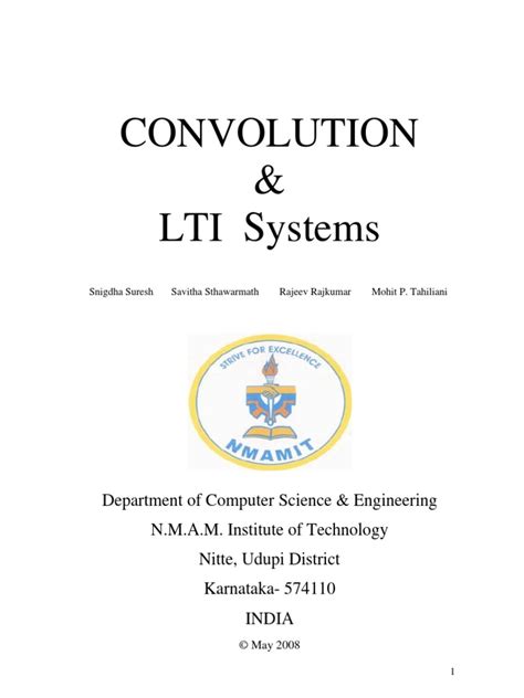 Convolution And Lti Systems Pdf Convolution Continuous Function