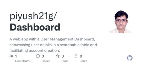 Github Piyush21gdashboard A Web App With A User Management