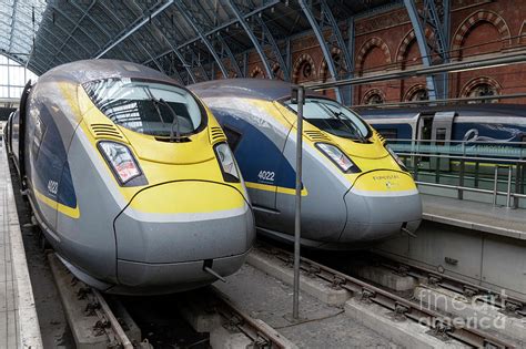Eurostar High Speed Trains At London St Pancras Station Photograph By