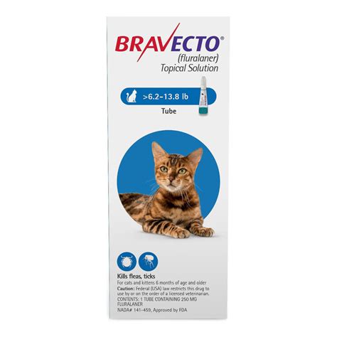 Bravecto Spot On For Medium Cats 6 2 Lbs 13 8 Lbs 1 Pack