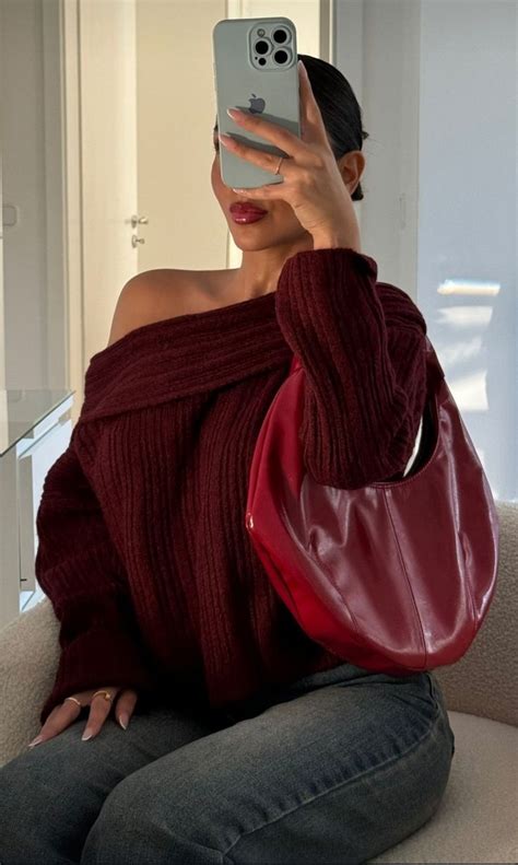 Cozy Burgundy Fall Outfit Casual Outfits Burgundy Sweater Outfit