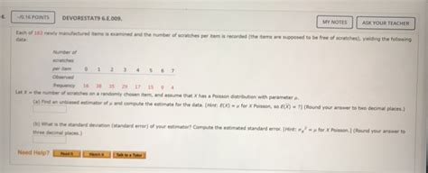 Solved 0 16 Points Devorestat9 6 E 009 My Notes Ask Your