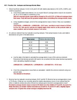 Dollar Practice Set Isotopes And Average Atomic Mass By Simply Chemistry