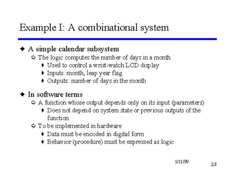 Example I A Combinational System