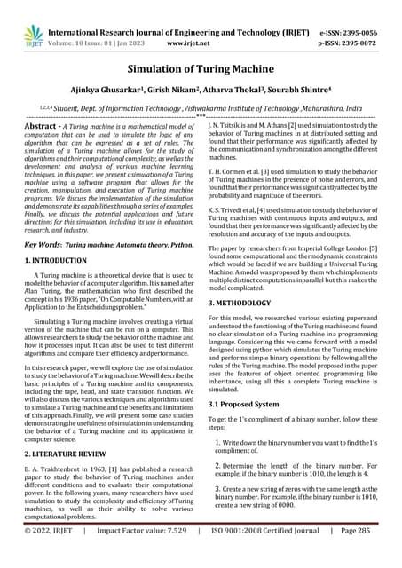 Simulation Of Turing Machine Pdf