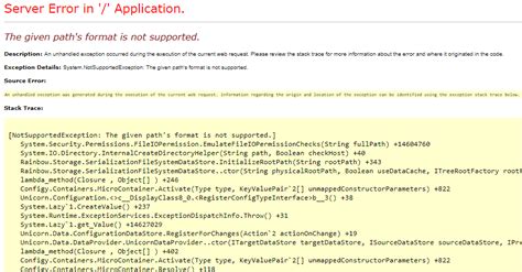 Helix The Given Paths Format Is Not Supported Error Exception While Accessing Helixbase