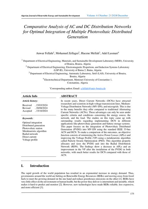 pdf comparative analysis of ac and dc distribution networks for