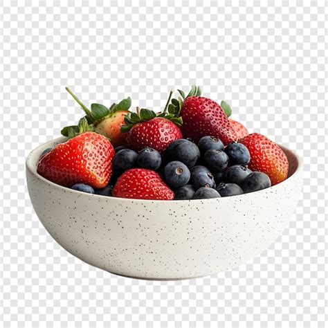 Free Psd A Bowl Of Fresh Strawberries And Blueberries