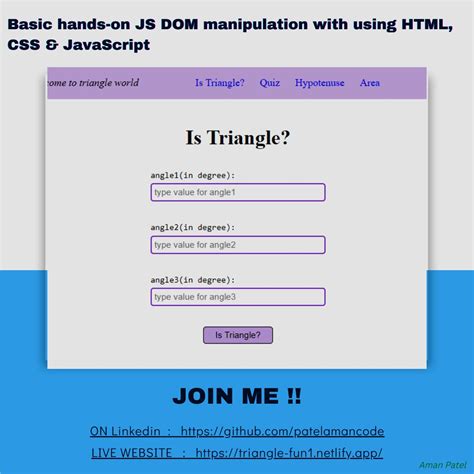 Aman Patel On Linkedin Funwithjs Js Jsdeveloper Html5 Css Dom