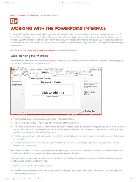 The Powerpoint Interface Training Connection Pdf Graphical User
