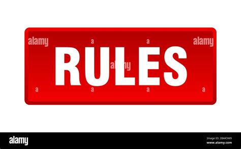 rules button rules square red push button stock vector image and art alamy