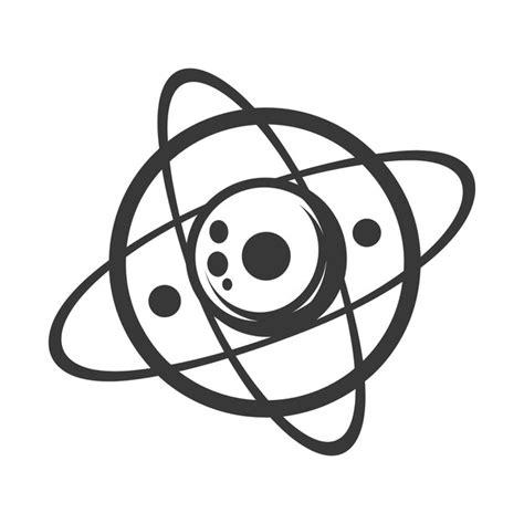 Premium Vector Silhouette Atom Symbol Black Color Only