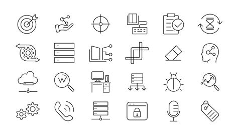 Outline Web Icons Set Search Engine Optimization Thin Line Web Icon Collection 48072040