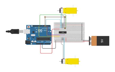 Circuit Design Prática 6 L293d Com 2 Motores Tinkercad