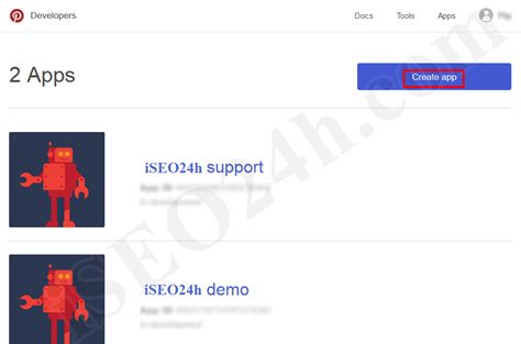 How To Create A Pinterest Application ISEO24h SEO Toolkits