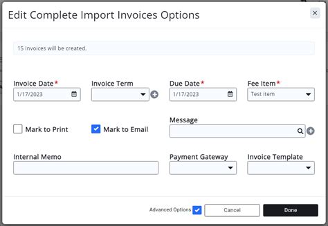 Create Invoices From Imported File GrowthZone
