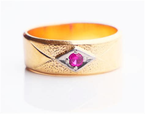 1967 Ring All Seeing Eye Ruby Solid 18k Gold Øus 5 46 Gr For Sale At 1stdibs