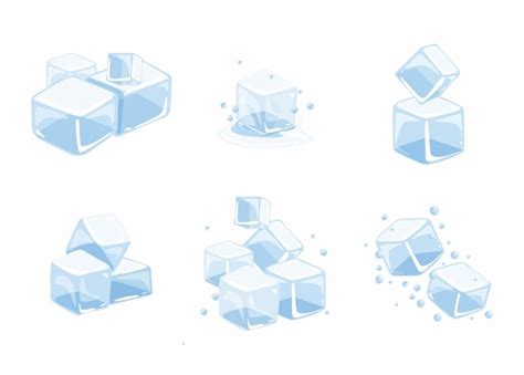 Cute Ice Cube Characters Royalty Free Vector Image