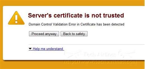 Server S Certificate Is Not Trusted Error In Chrome Techyv Com