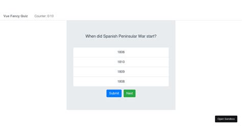 Vue Quiz Codesandbox