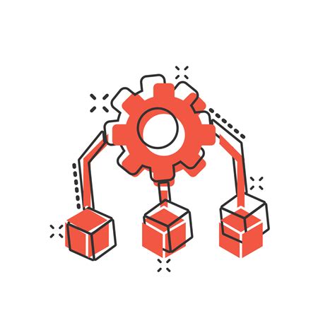 Api Technology Icon In Comic Style Algorithm Cartoon Vector