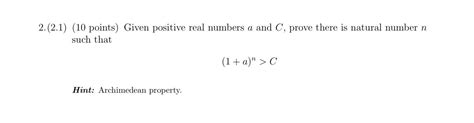 solved 2 1 10 points given positive real numbers a and