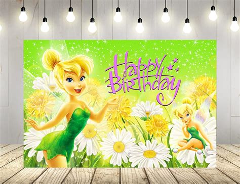 Tinkerbell Backdrop For Birthday Party Supplies 6x4ft Fairy Photo Background For