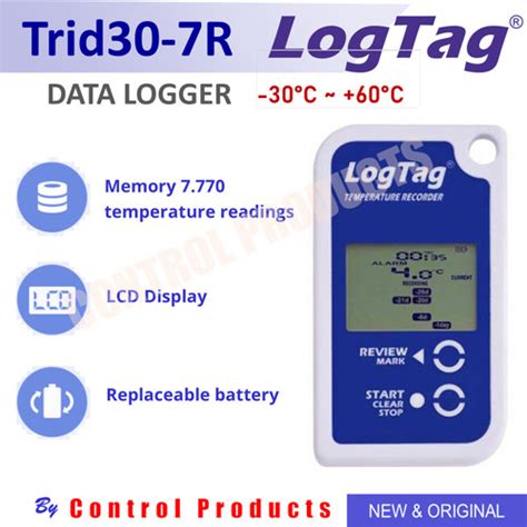 Jual LogTag TRID30 7R Temperature Recorder 30 Day Replaceable Battery Jakarta Barat