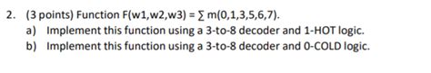 solved 2 3 points function f w1 w2 w3 2 m 0 1 3 5 6 7 a