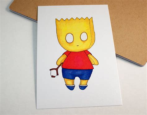 Mini Bart Simpson 4x6 Print Simpsons Fan Art Chibi Etsy