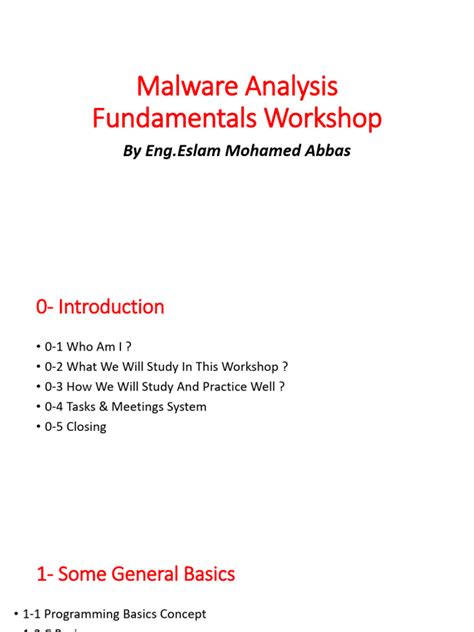 Malware Analysis Workshop Guide Pdf Assembly Language Control Flow
