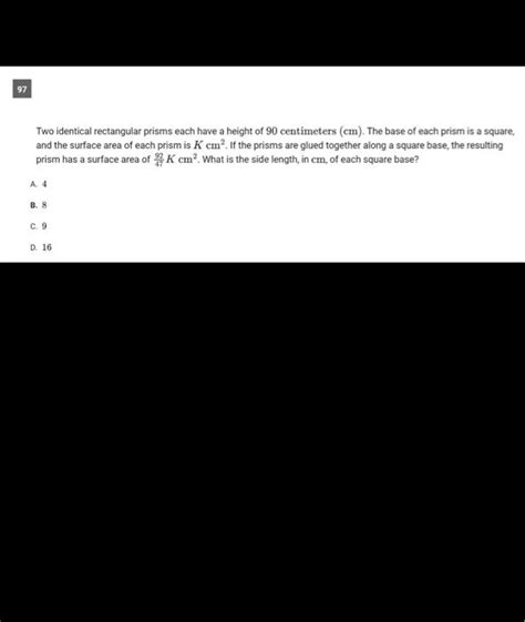 solved two identical rectangular prisms each have a height
