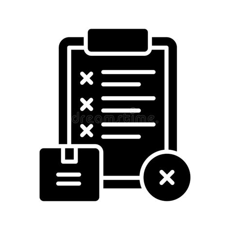 Parcel With Cross Sign And Clipboard Showing Concept Icon Of Rejected