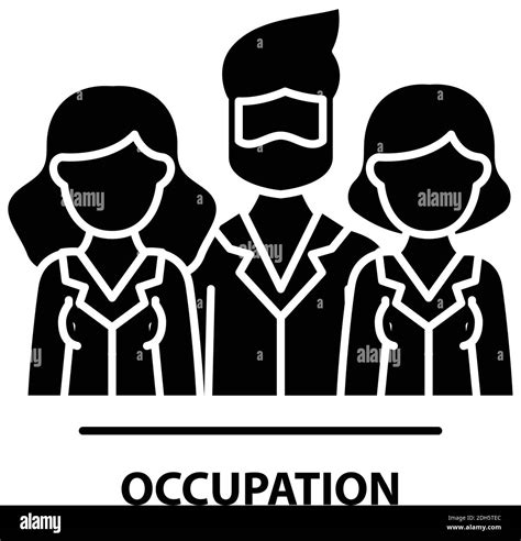 Occupation Icon Black Vector Sign With Editable Strokes Concept Illustration Stock Vector