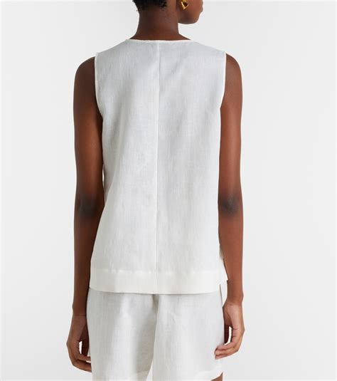 Linen Top In White Asceno Mytheresa