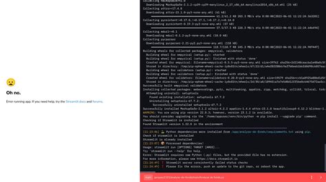 Error Message When I Tried To Deploy My App Community Cloud Streamlit