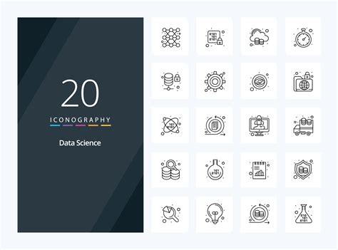 20 Data Science Outline Icon For Presentation 19310134 Vector Art At
