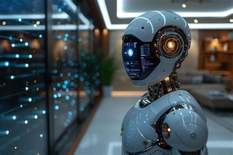 Premium Photo The Sentinel Robot Stands Guard In Modern Living Space