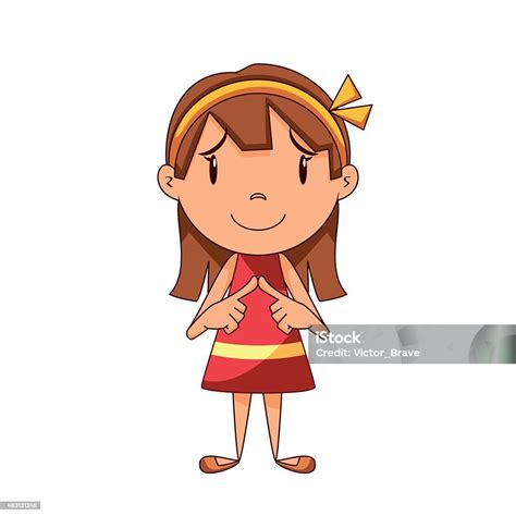 Shy Girl Stock Illustration Download Image Now Girls Shy 2015