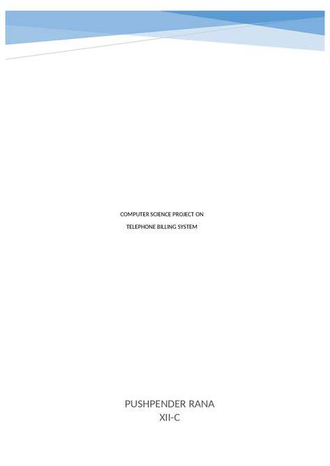 Telephone Billing System In Python Cheat Sheet Computer Science Docsity