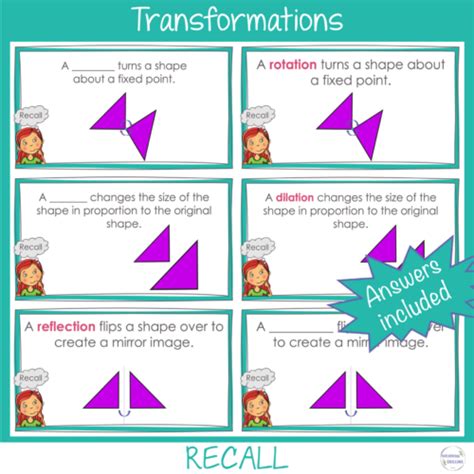 2d Transformations Dilation Reflection Rotation Translation Warm Up