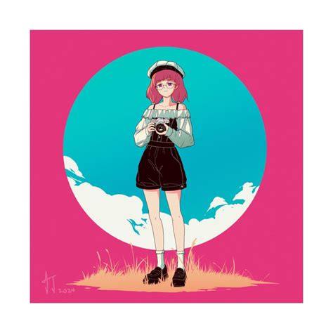 Anime Camera Girl Poster Etsy