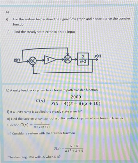 Solved A I For The System Below Draw The Signal Flow Graph Chegg Com