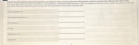 Identify The Null Hypothesis Alternative Hypothesk Chegg Com