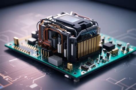 Premium Photo Electronic Brain Powered By Processor Integrated Circuits Come Electric Beam