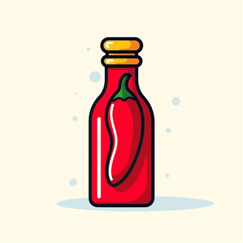 A Bottle Of Red Pepper With A Yellow Cap Premium Ai Generated Vector