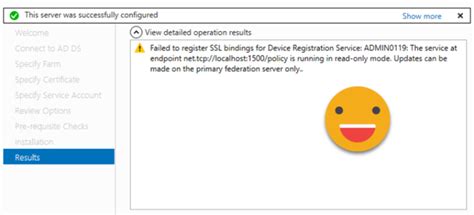 Error Re Configuring Adfs Master And Cmdr