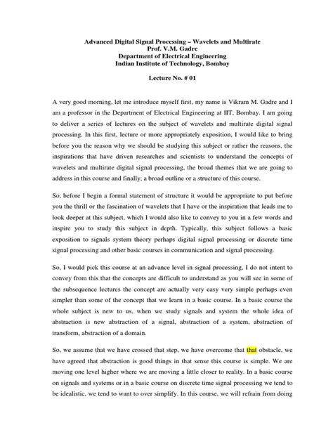 lec 1 pdf signal electrical engineering wavelet