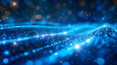 Premium Photo Digital Art Cosmic Data Stream With Blue Dots